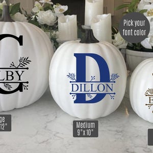 Personalized Pumpkin, Custom Monogram White Pumpkin, Fall Decor, Last ...