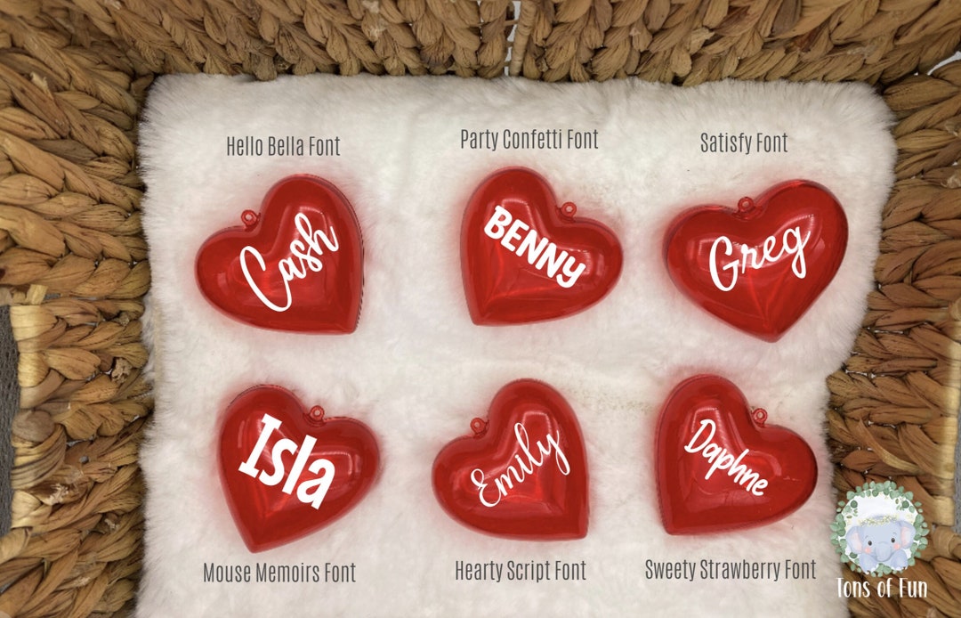 Personalized Fillable Heart, Personalized Valentine Favor, Classroom ...