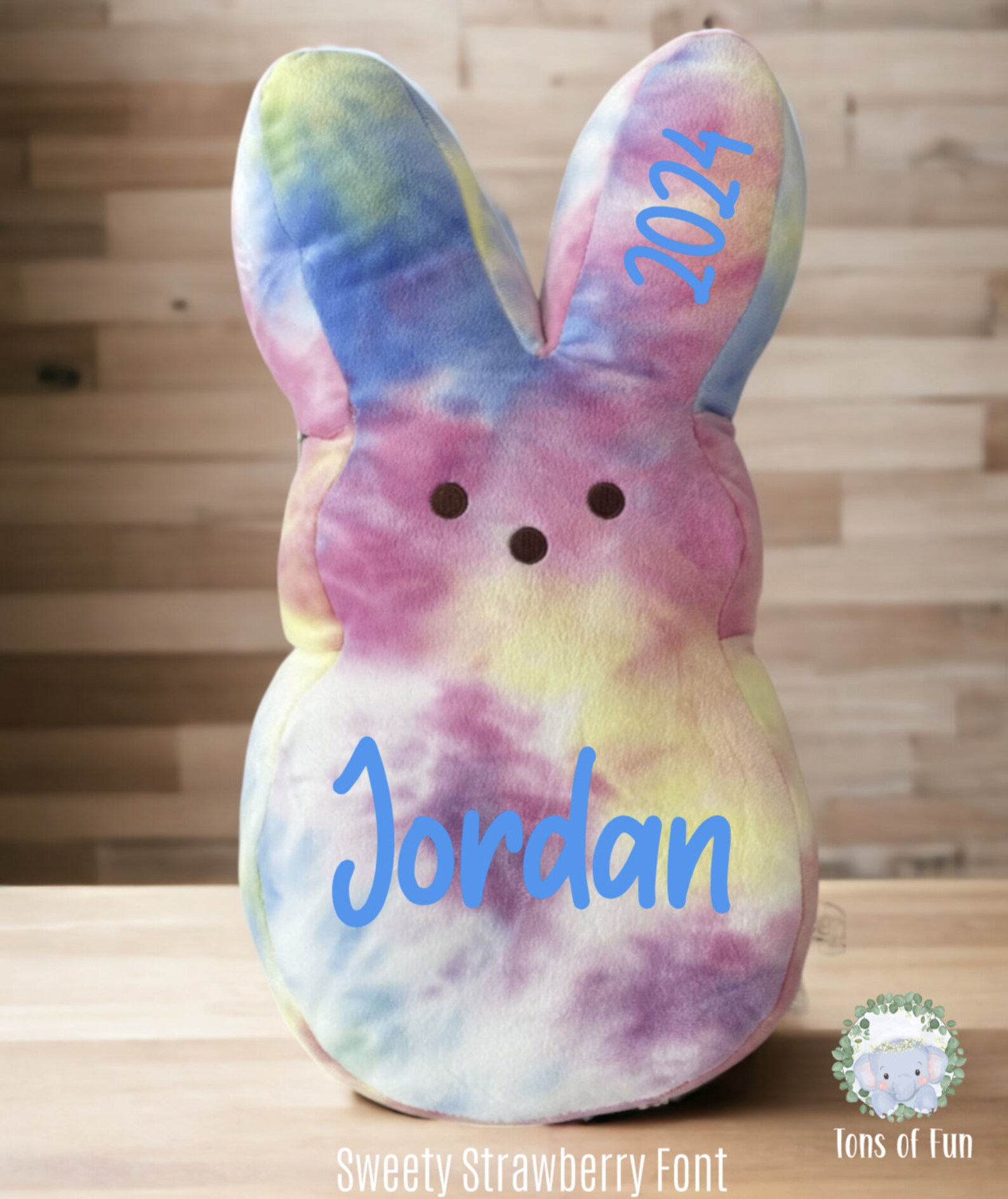 Personalized Easter Bunny Peeps Plush, Extra Large Blue Pink, Kids ...