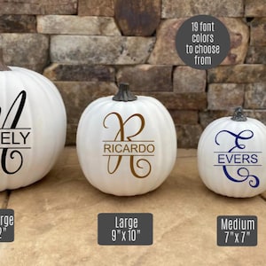 Personalized Pumpkin, Custom Monogram Large White Pumpkin, Fall Decor ...