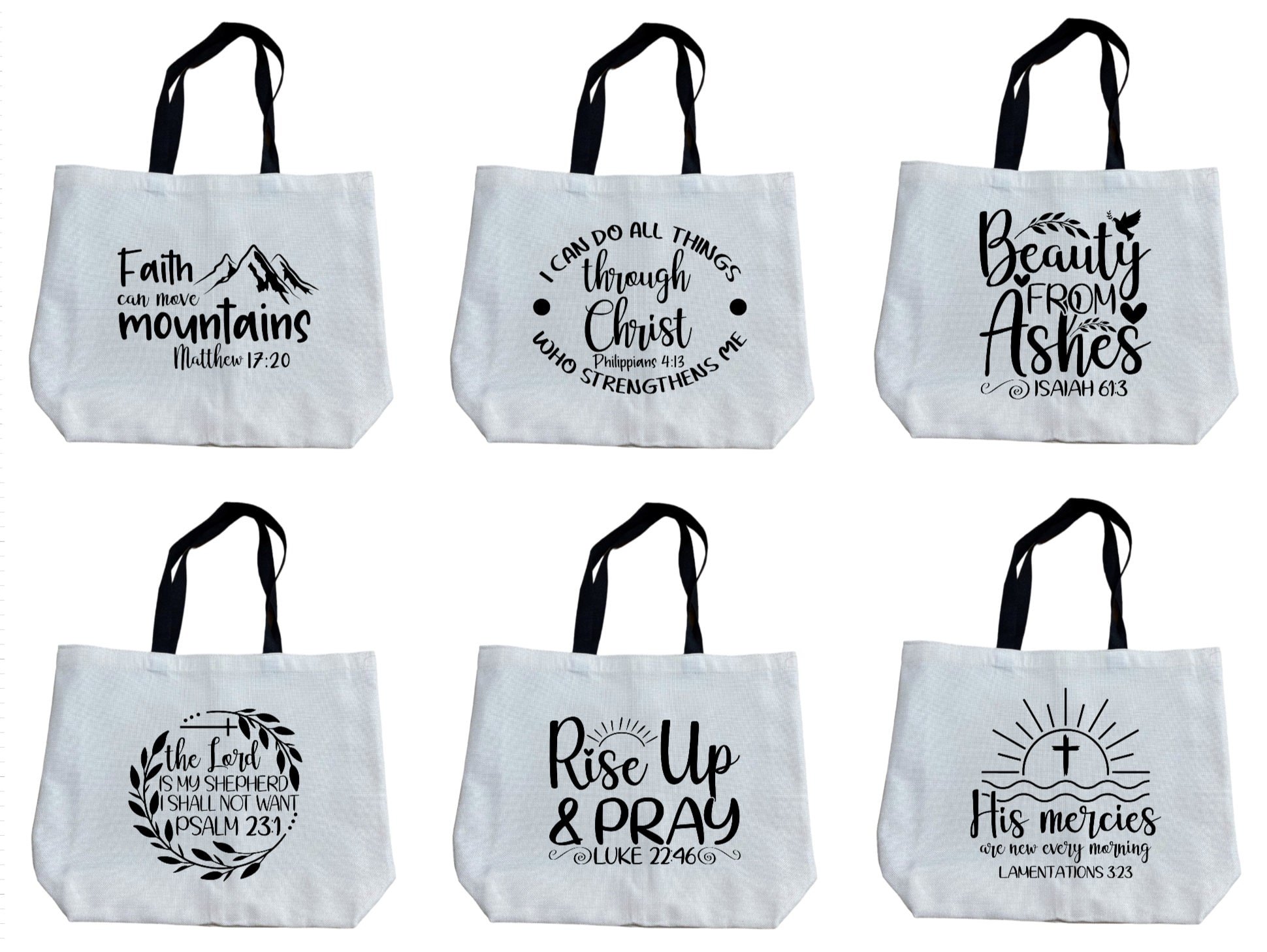 Religious Tote Bag, Bible Verse Sayings, Bible Study Bag, Reusable ...