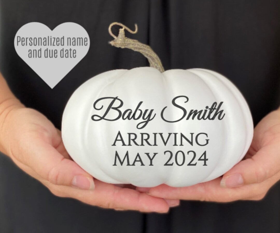 Personalized Pumpkin, Custom Pumpkin, Pregnancy Announcement Photo Prop ...