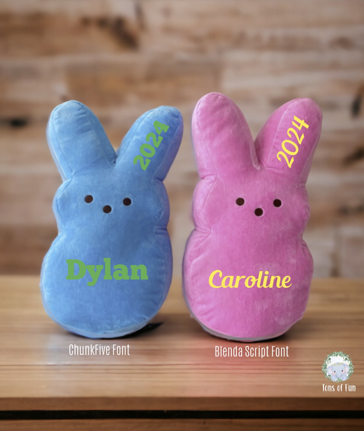 Personalized Easter Bunny Peeps Plush, Extra Large Blue Pink, Kids ...