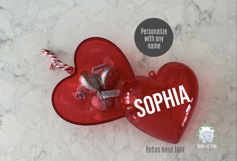 Personalized Fillable Heart, Personalized Valentine Favor, Classroom ...
