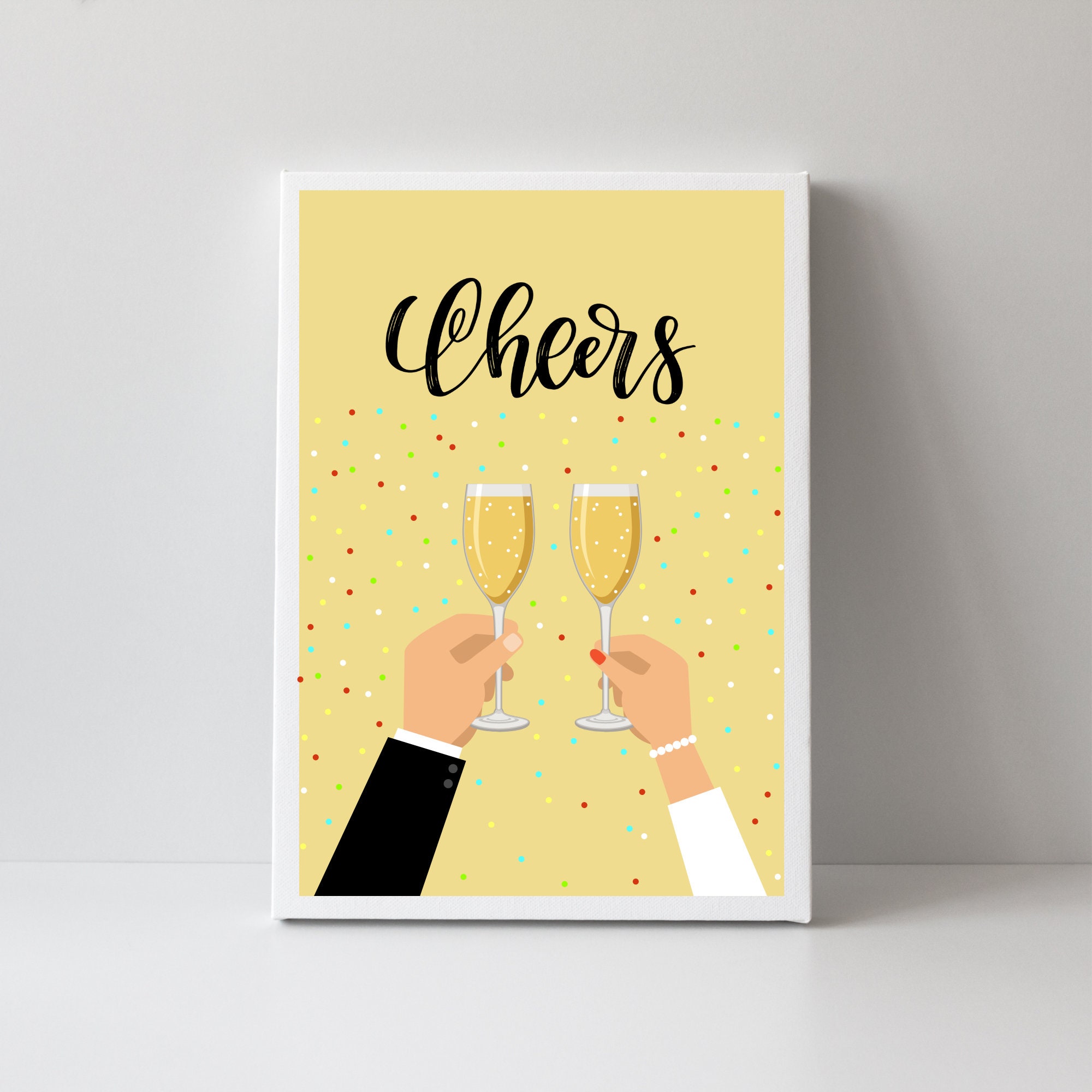 Cheers Print Cheers Art Sign Beer Wall Art Cocktail Print - Etsy