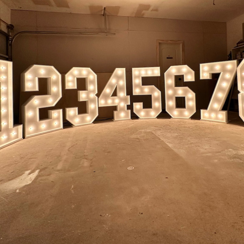 Large Numbers With Lights - Etsy