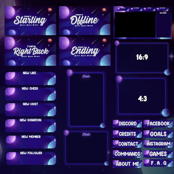 Space Theme Overlays Twitch - Etsy