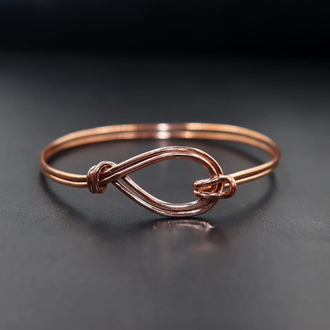 Infinity Knot Copper Bangle: Adjustable Open Cuff - Etsy