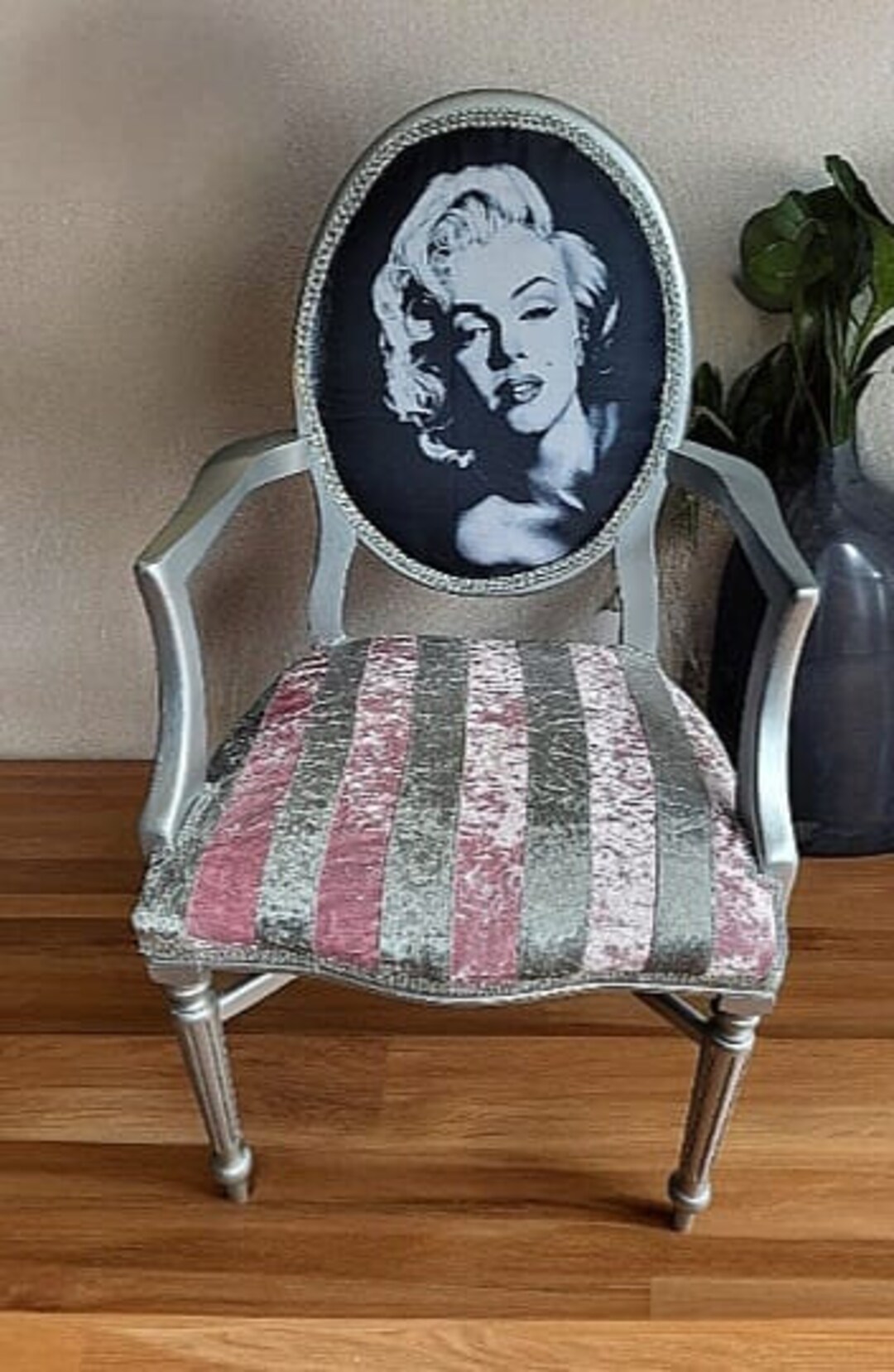 Marilyn Monroe Chair, Beautifully Upcycled and Reupholstered in Silver ...