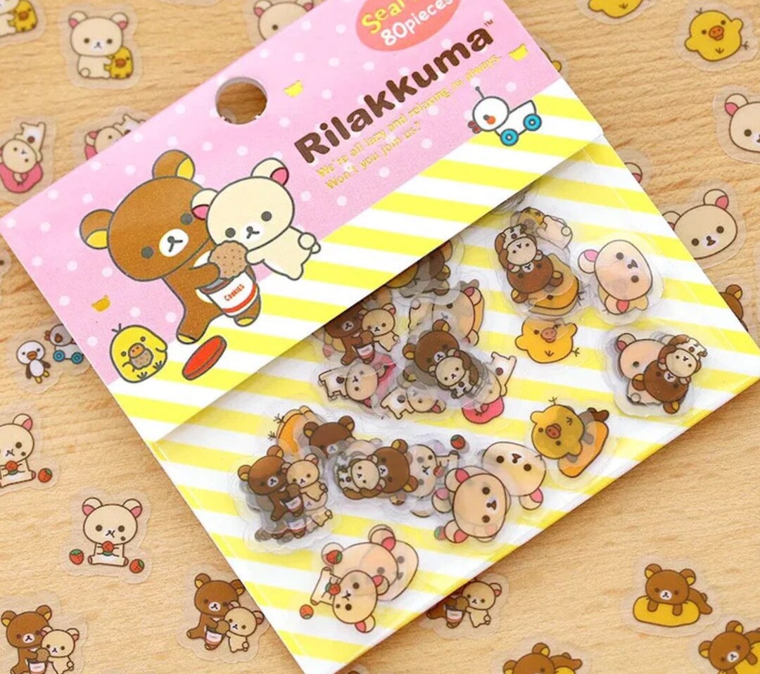 80 Pcs Mini Rilakkuma Bear Sticker Pack scrapbooking Cat - Etsy UK