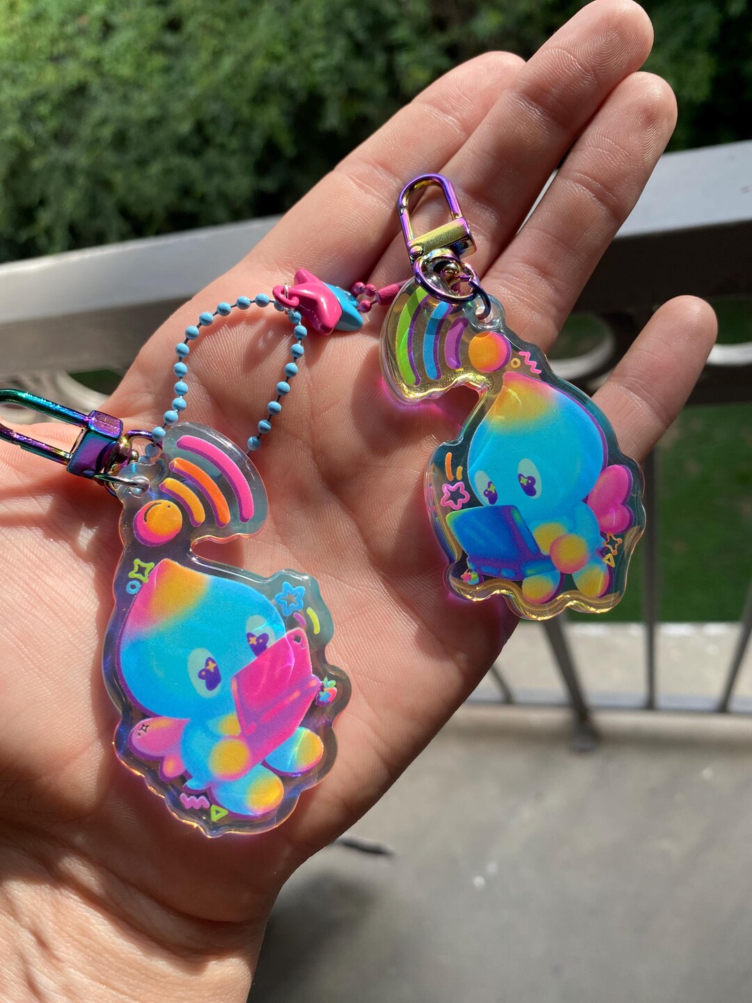 BFF Chao DS Holo Keychain pair - Etsy