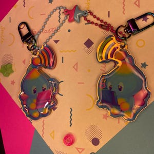 BFF Chao DS Holo Keychain pair - Etsy