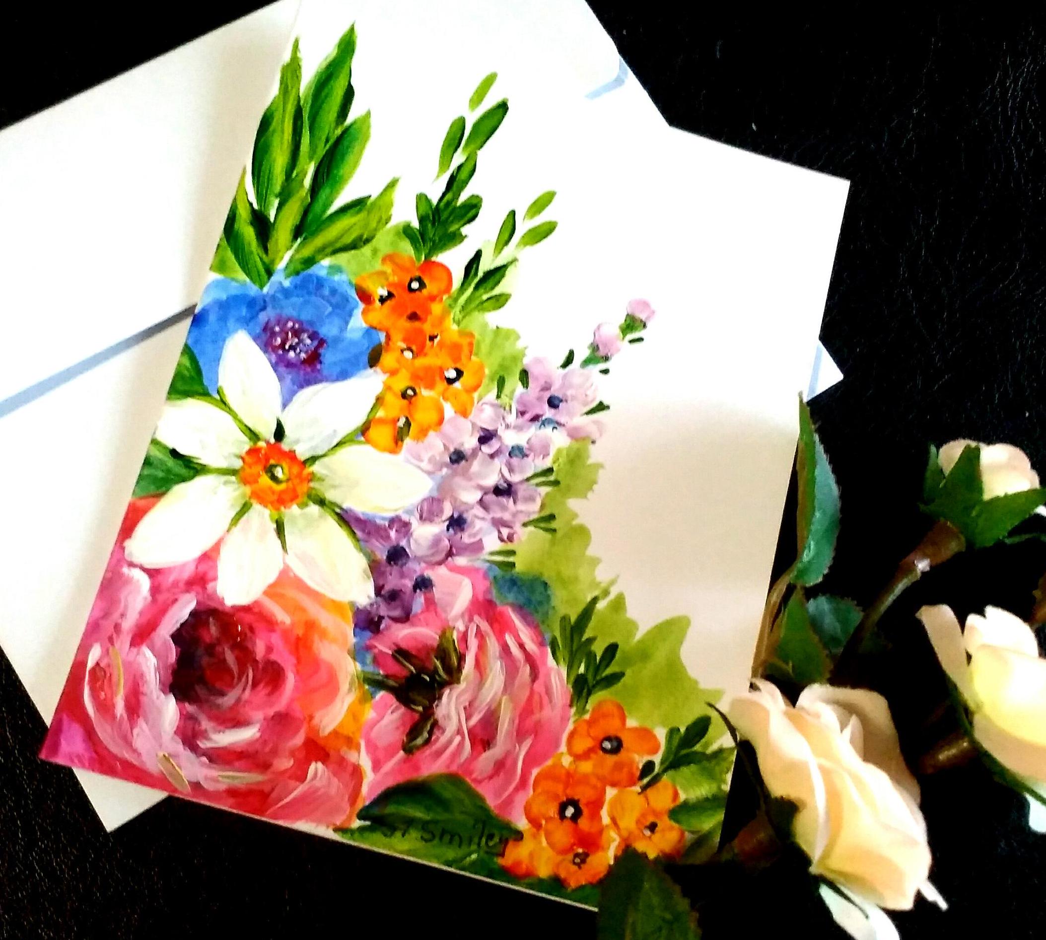 Original Acrylic Art Bestie Special Occasion Handmade Paper Art Thank ...