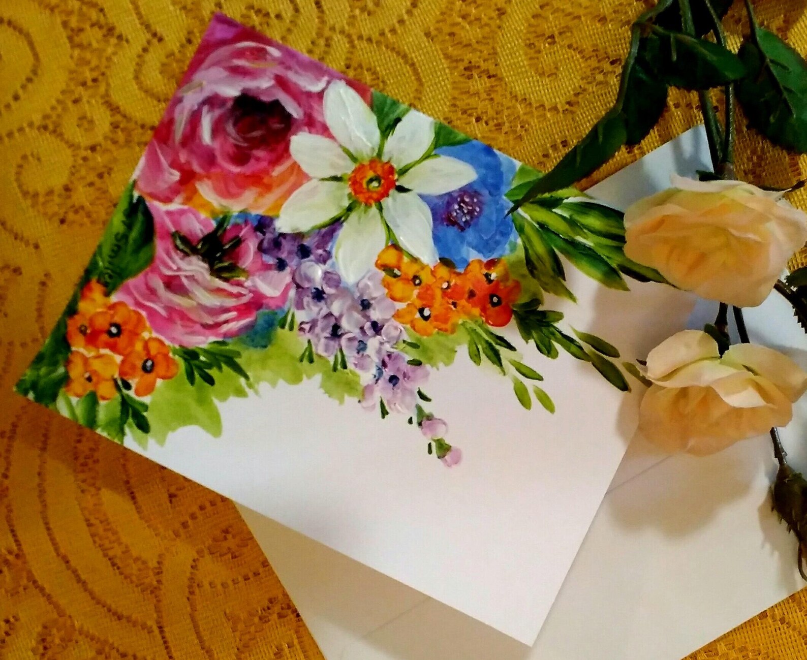 Original Acrylic Art Bestie Special Occasion Handmade Paper Art Thank ...