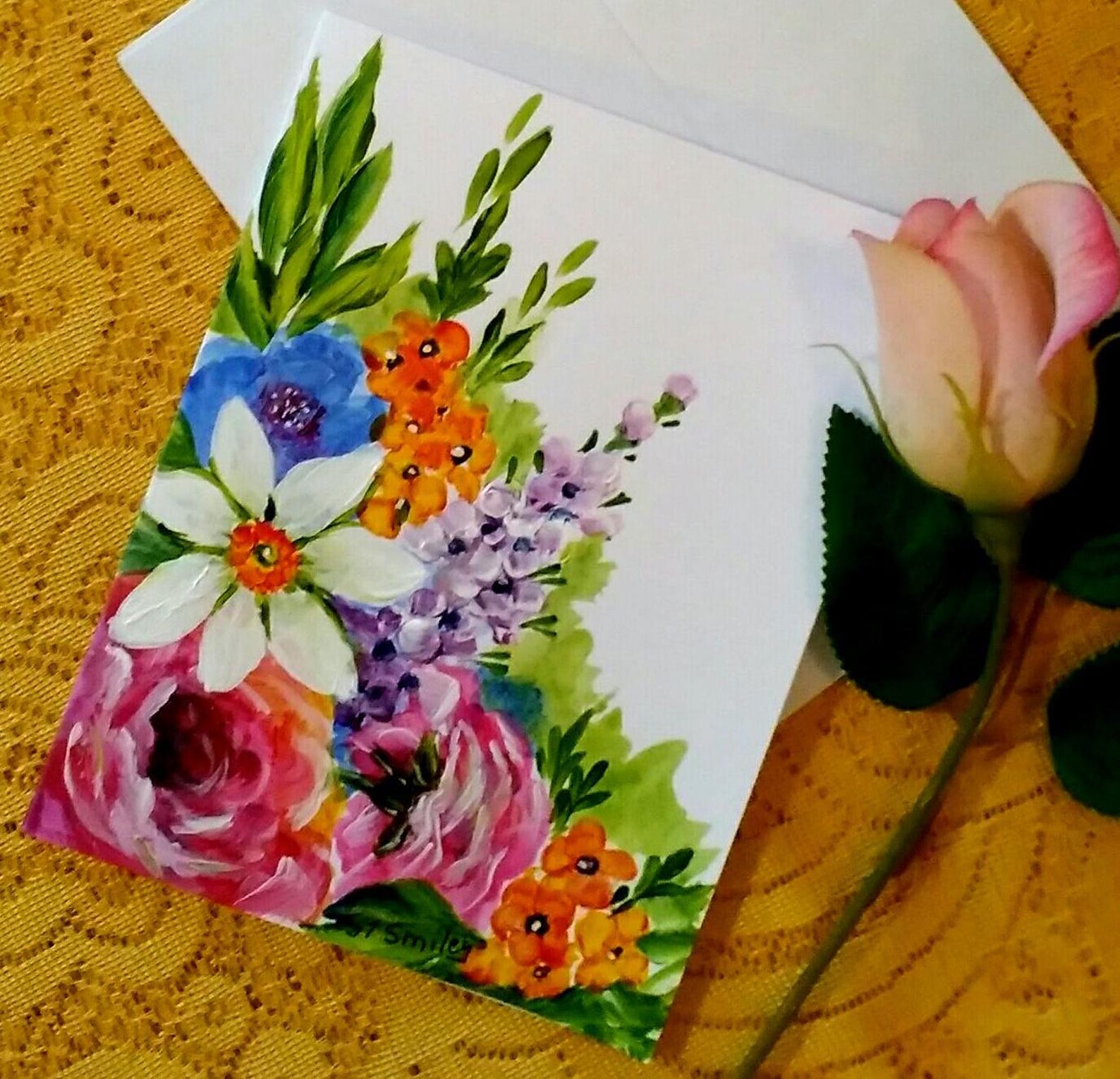 Original Acrylic Art Bestie Special Occasion Handmade Paper Art Thank ...