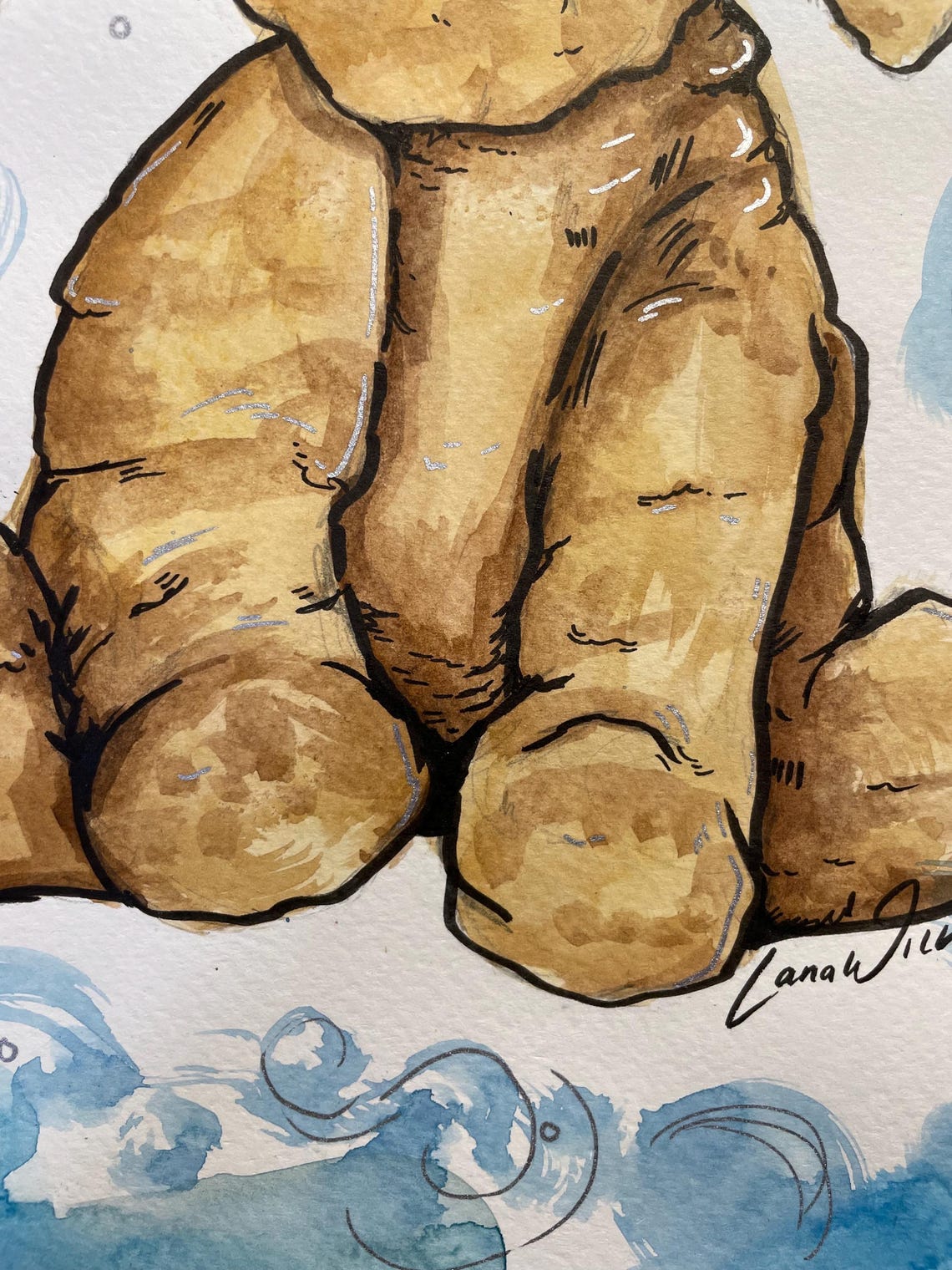 A4 Jellycat Fuddlewuddle Dog Watercolour Painting ORIGINAL - Etsy