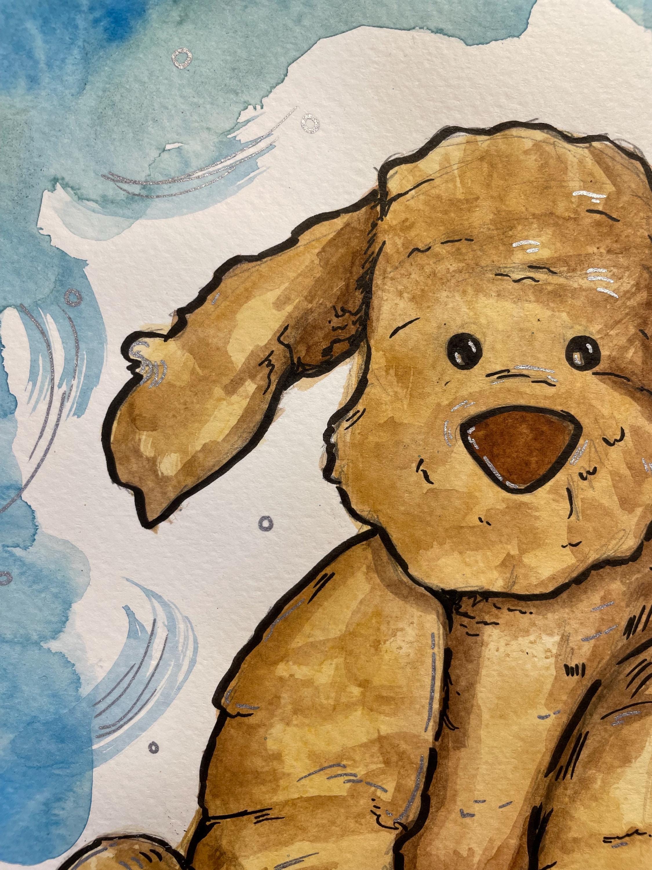 A4 Jellycat Fuddlewuddle Dog Watercolour Painting ORIGINAL - Etsy