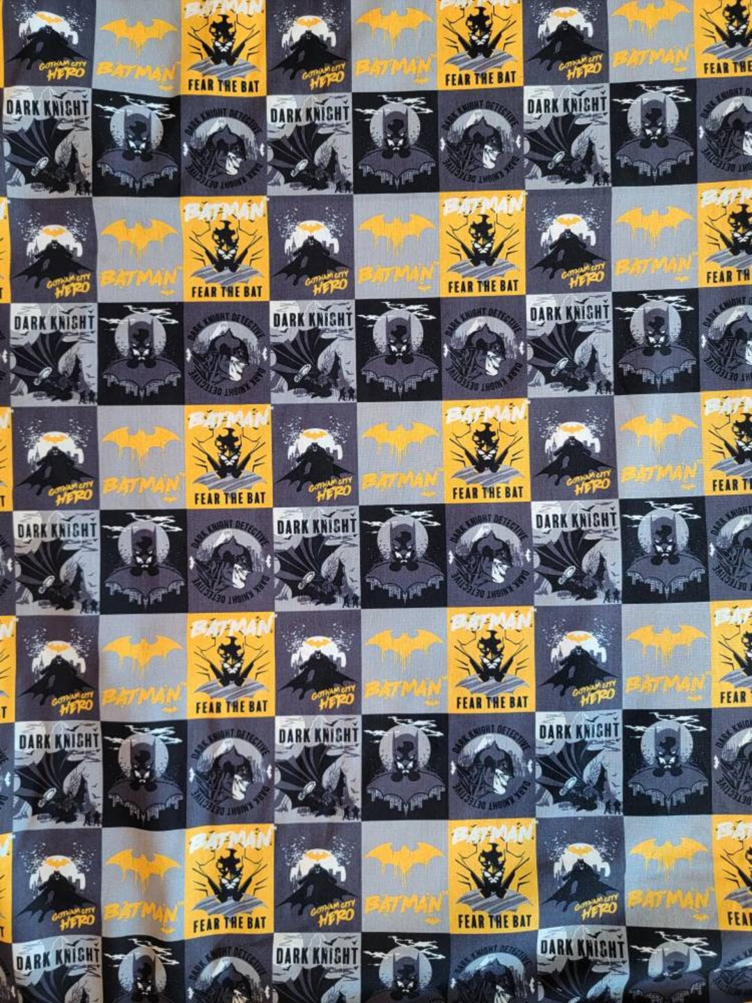 Batman Dark Knight Cotton Fabric, 100% Cotton, by the 1/2 Yard - Etsy
