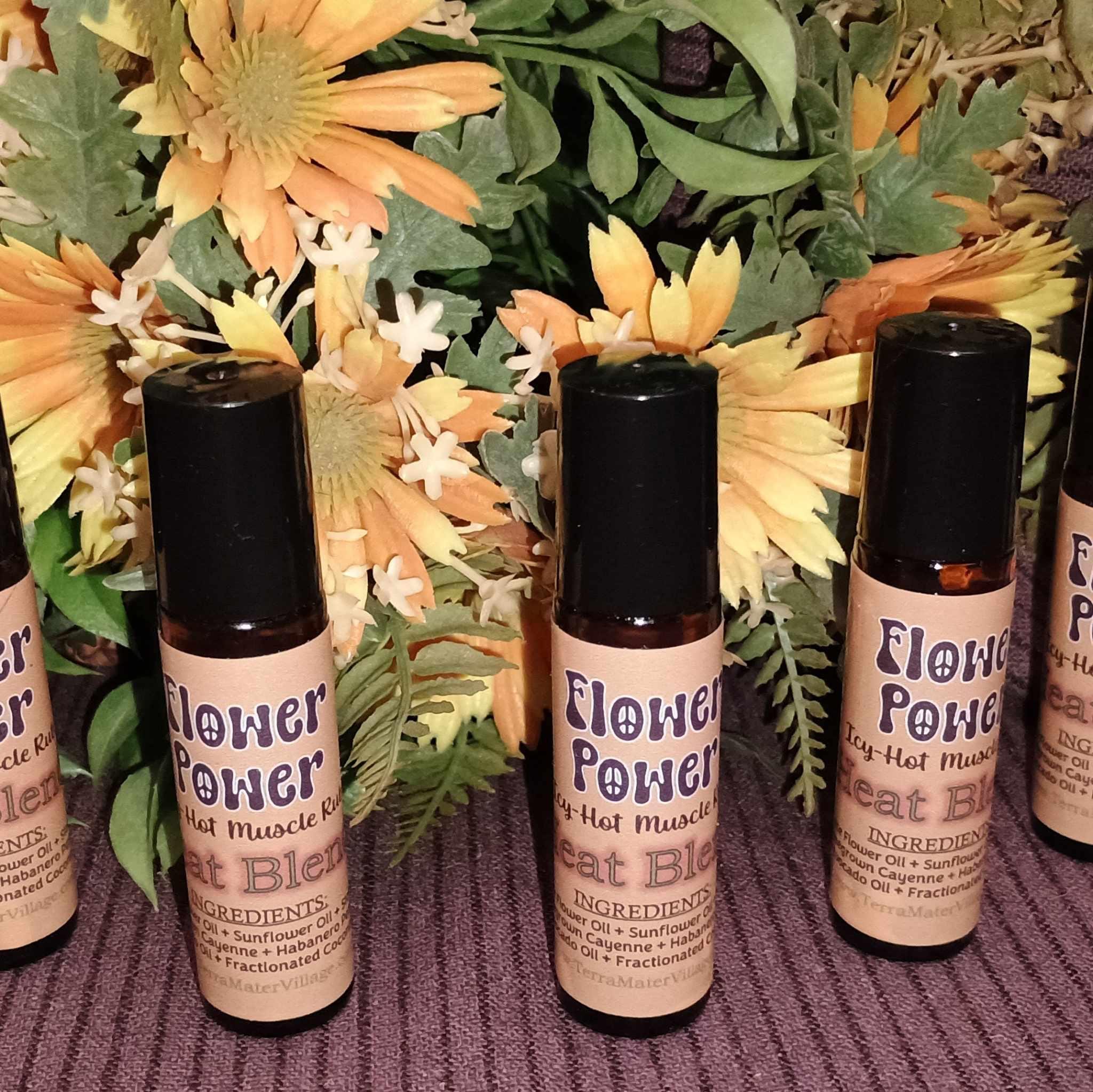 Flower Power Icy-hot Muscle Rub – 10ml Essential Oil Roller for Muscle ...