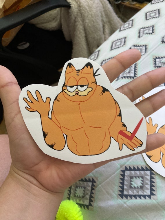 Buff Garfield Sticker - Etsy