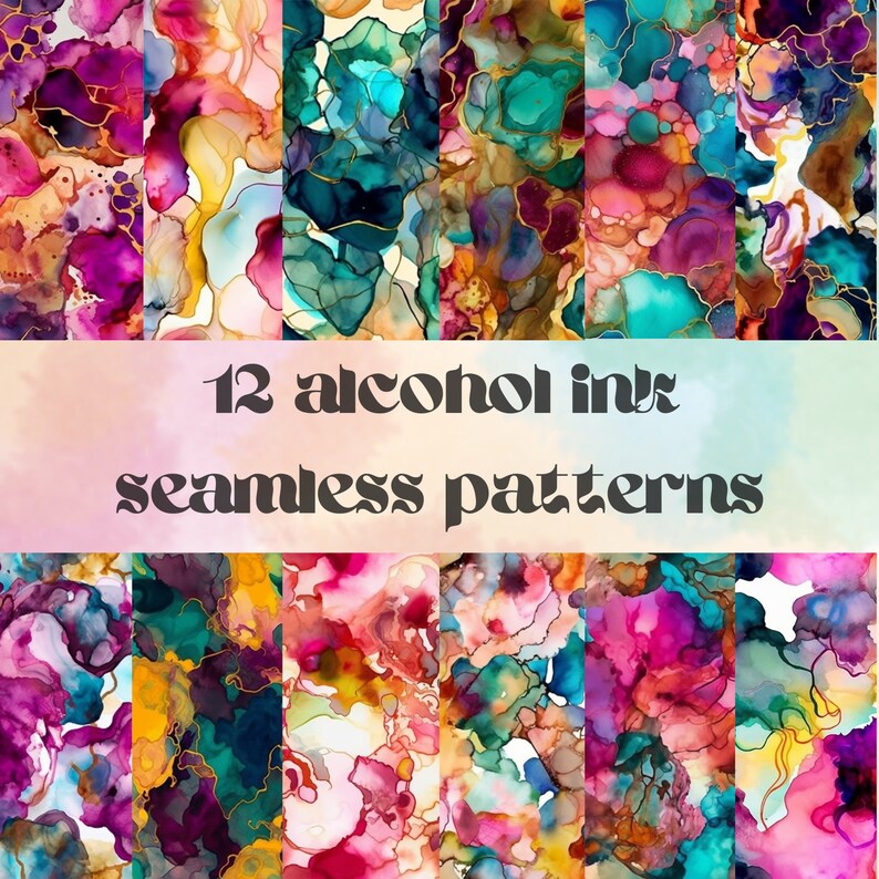 Alcohol Ink Digital Paper Colorful Alcohol Ink Backgrounds - Etsy