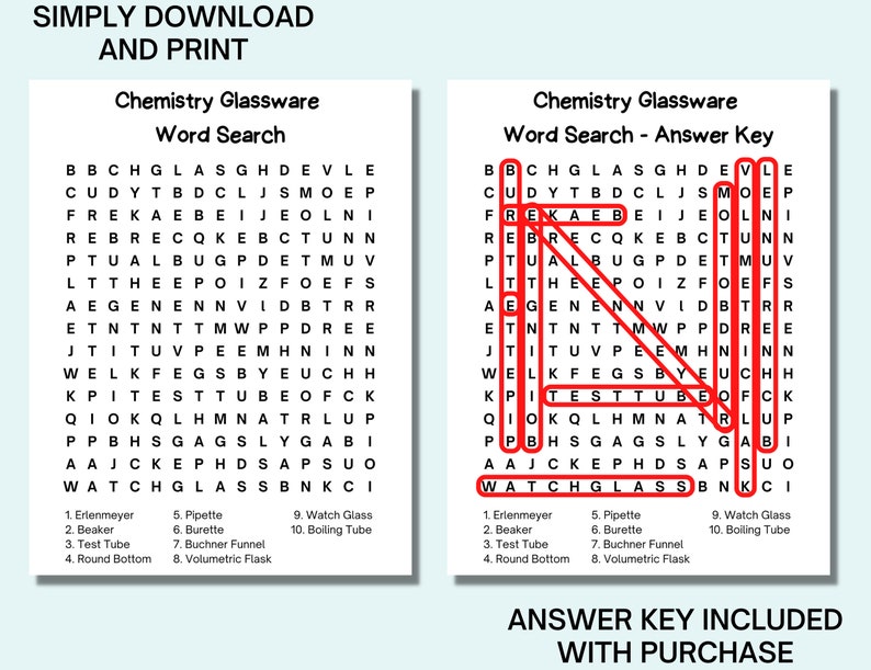 Laboratory Themed Word Search Bundle, 3 Unique Puzzles, Science Themed ...