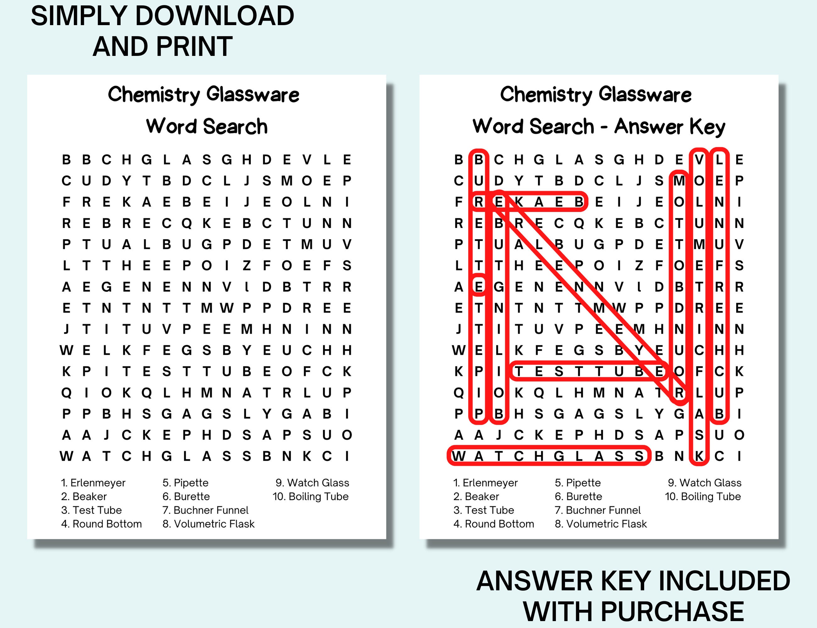 Laboratory Themed Word Search Bundle, 3 Unique Puzzles, Science Themed ...