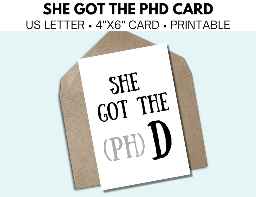 Funny Phd Graduation Card, Science Graduate Gift (digital Download) - Etsy