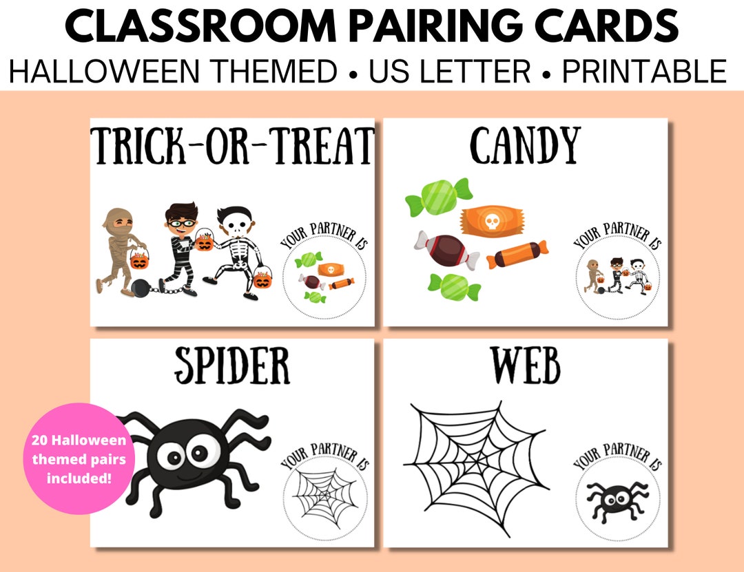 Classroom Partner Pairing Cards – Halloween Themed, Classroom ...