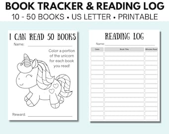 Kids Snake Reading Log, I Can Read Books, Book Tracker for Kids, 10 ...