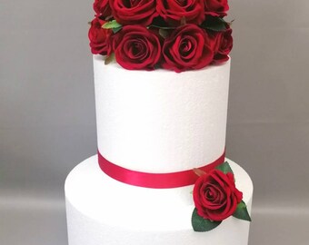 Red Rose Cake Topper - Etsy UK
