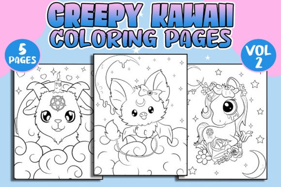 Pastel Goth Coloring Pages Cute and Creepy Coloring Page - Etsy