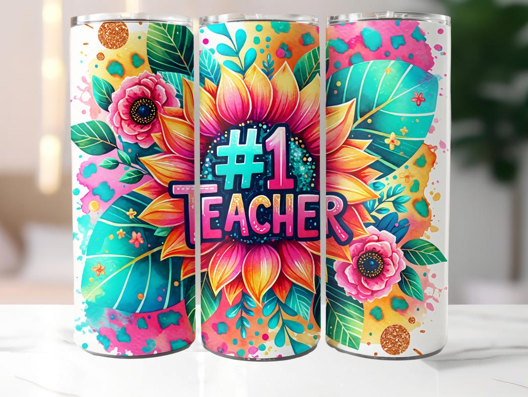 Teacher Tumbler Wrap, 20oz Skinny Tumbler Teacher Sublimation Design ...