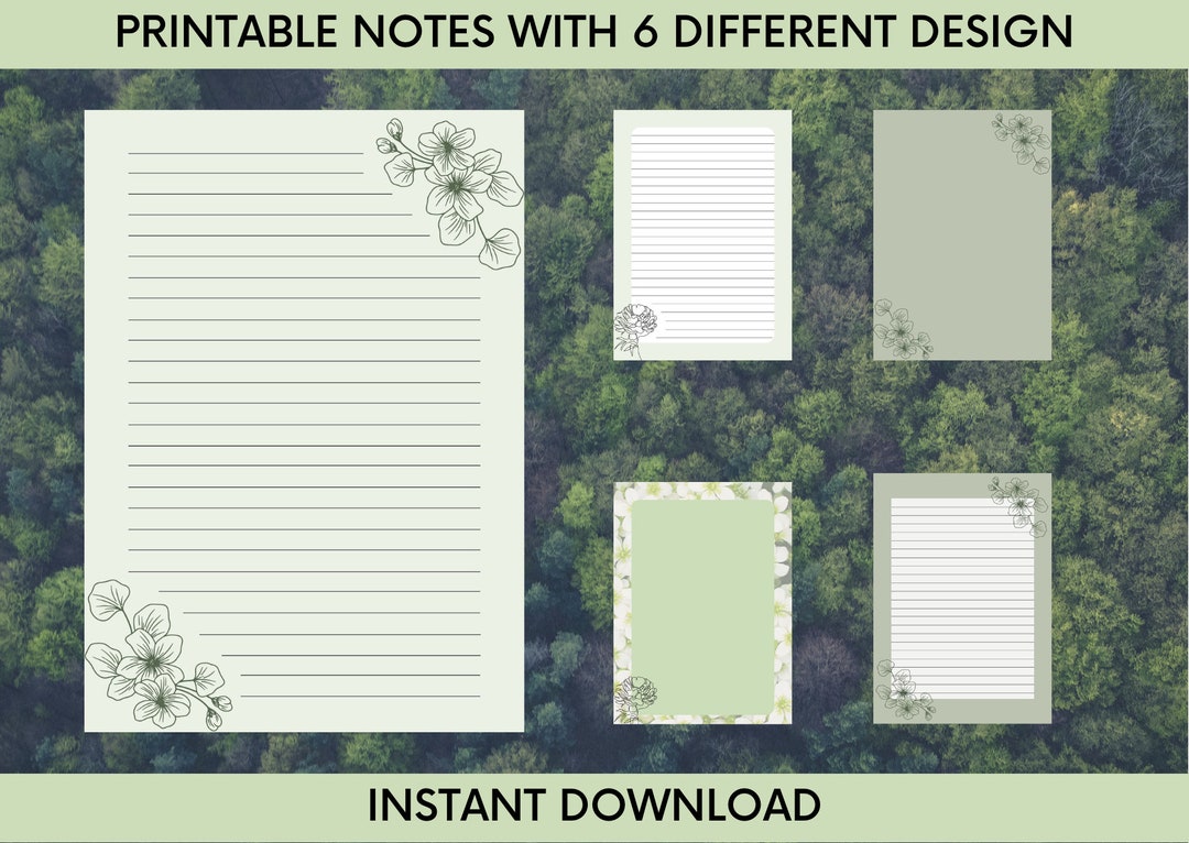 Green Printable Stationery - Etsy