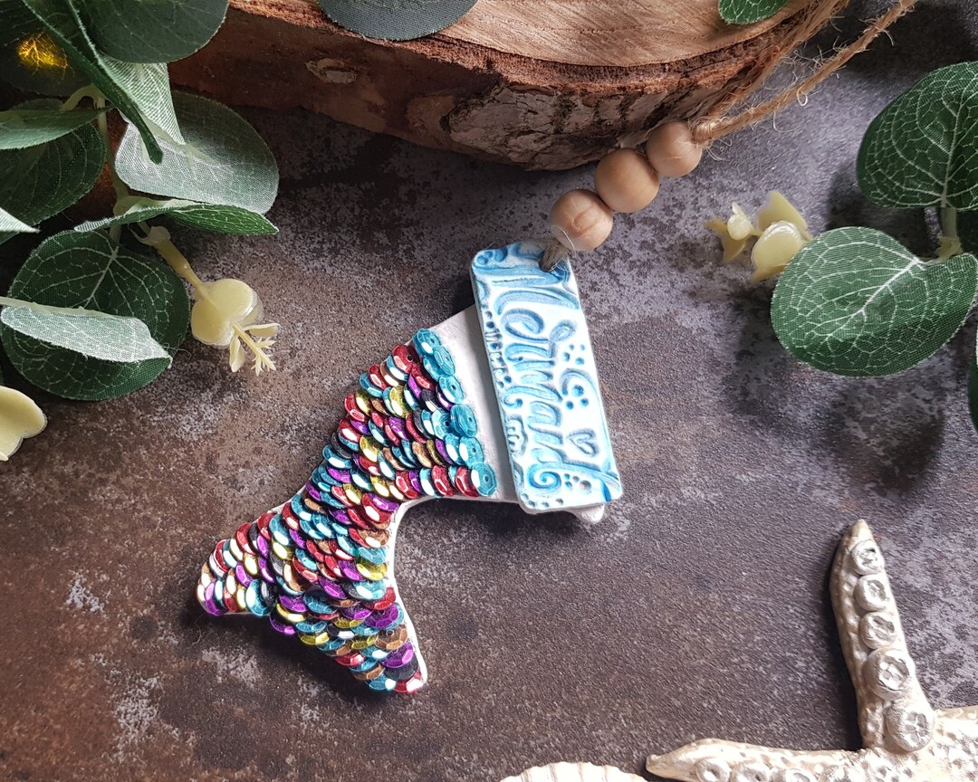 Clay Mermaid Tail, Under the Sea Birthday Theme, Mermaid Suncatcher for ...