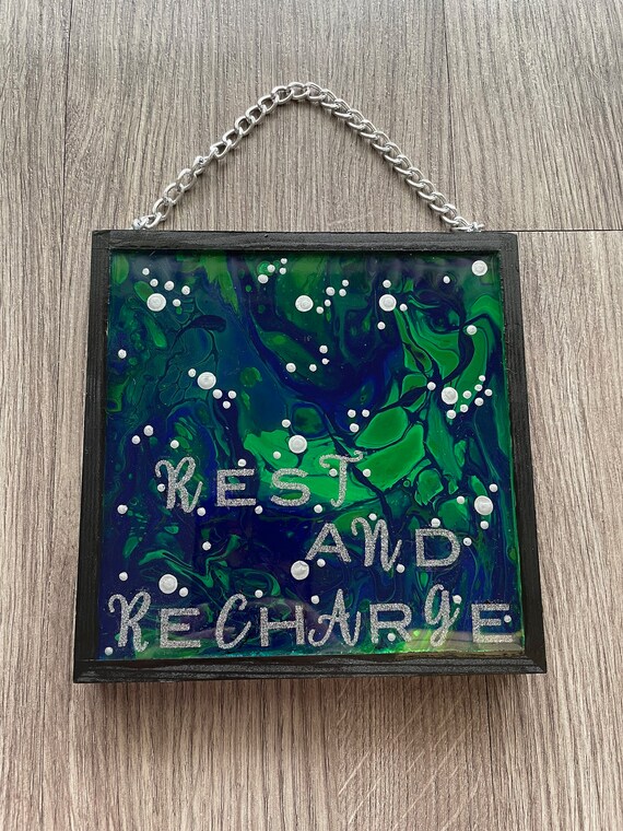 Rest and Recharge Reversible Resin Sign - Etsy