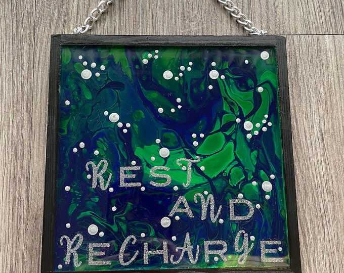 Rest and Recharge - Reversible Resin Sign - Etsy