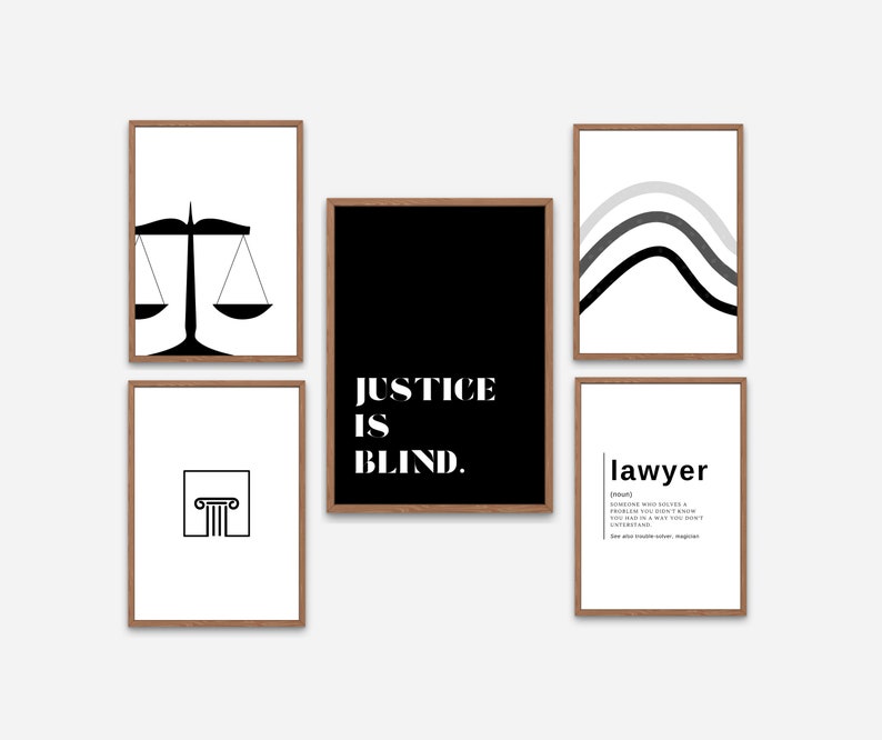 Law Office Wall Art Printable Set Minimal and Modern Design Office ...