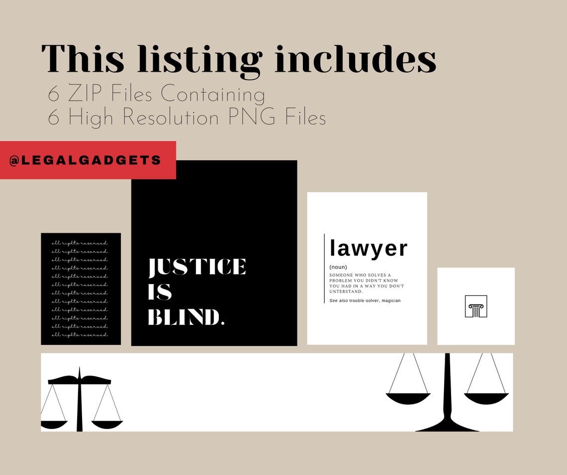 Law Office Wall Art Printable Set Minimal and Modern Design Office ...