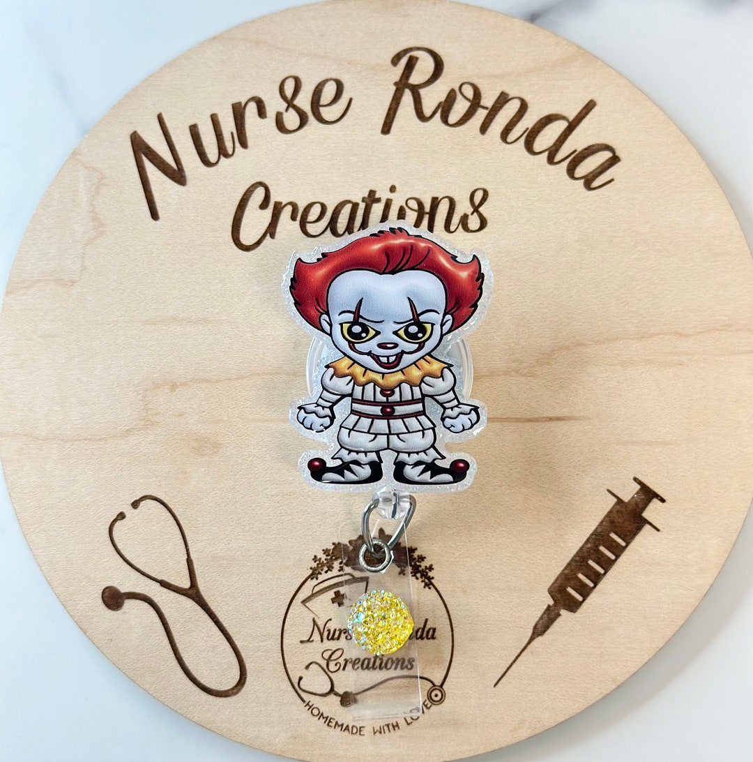 Halloween Badge Reel, Clown Badge, Horror Badge, Gift - Etsy