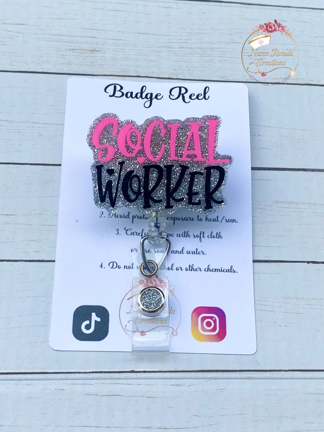 Social Worker Badge Reel, Social Work, Social Worker Gift, Custom Badge ...