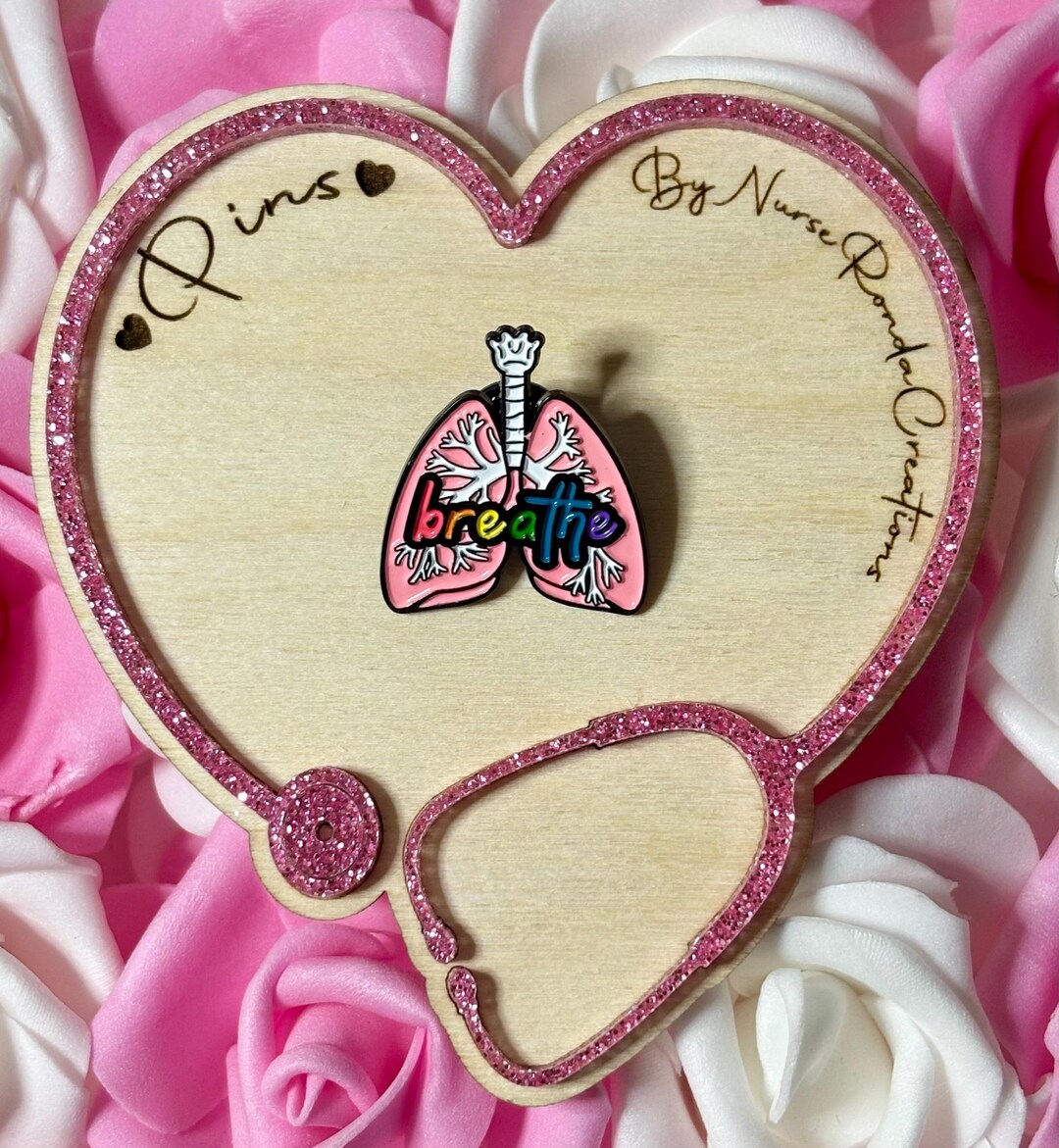 Lung Pin, Breathe Lung Pin, Enamel Pin, Respiratory Therapist ...