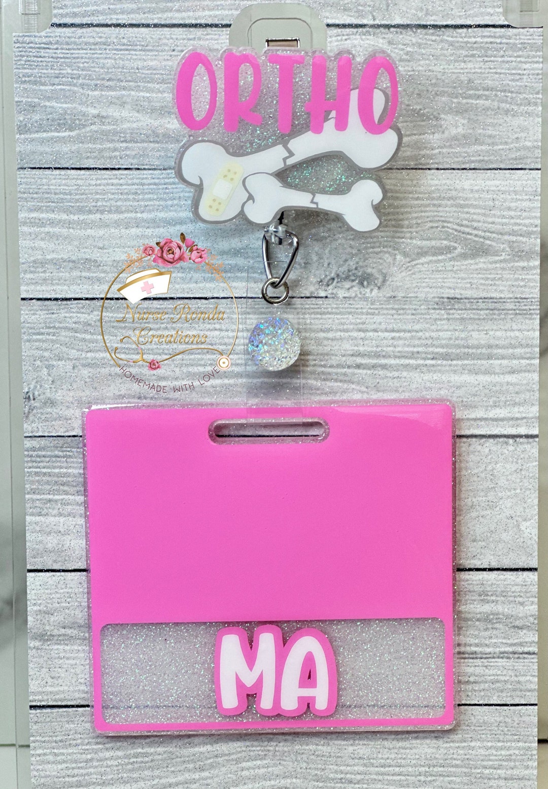 Ortho Badge Reel and Buddy Set, Personalized, Orthopedic Badge Reel ...