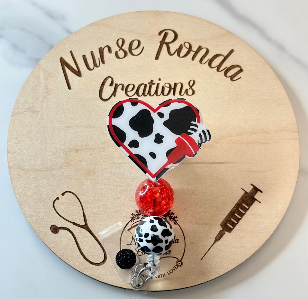 Ultrasound Tech Badge Reel, Sonogram Tech Badge Reel, Transducer, Cow ...