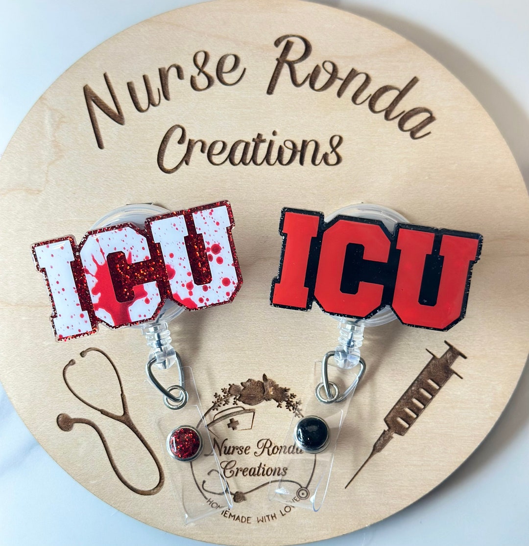 ICU Badge Reel, Medical, Intensive Care Unit, ICU Nurse Gift, Doctor ...
