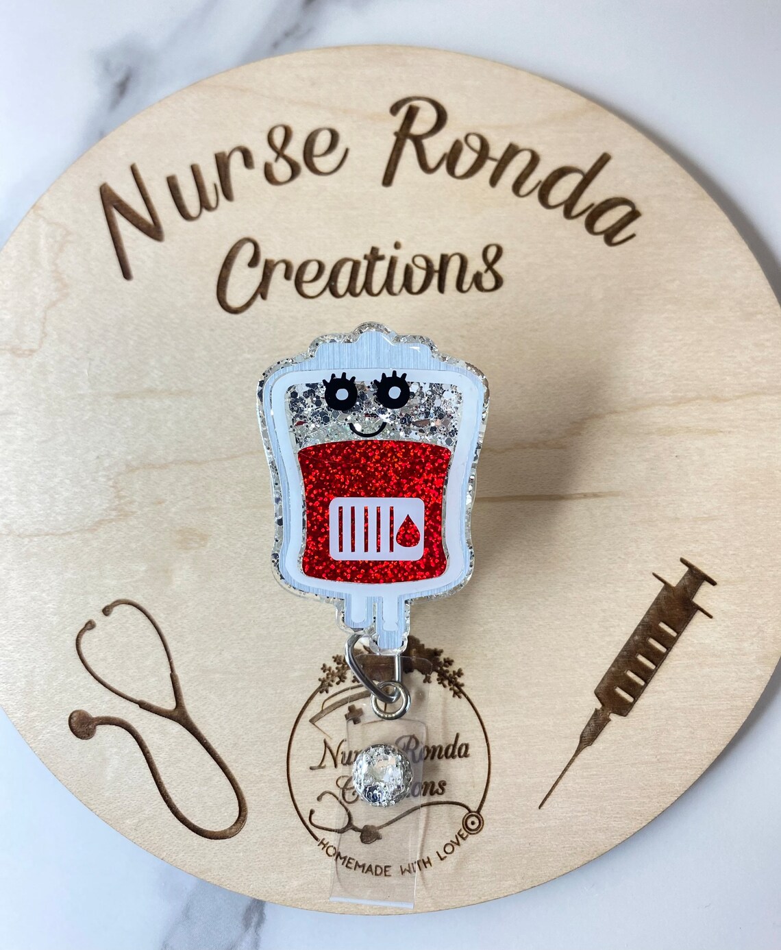 Blood Bag Badge Reel Blood Transfusion IV Bag Medical - Etsy
