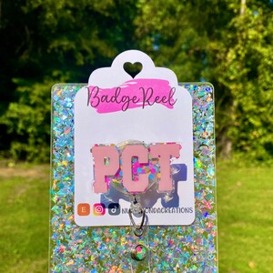 PCT Badge Reel, Employee Gift, PCT Life, Glitter Badge Reel, Patient ...