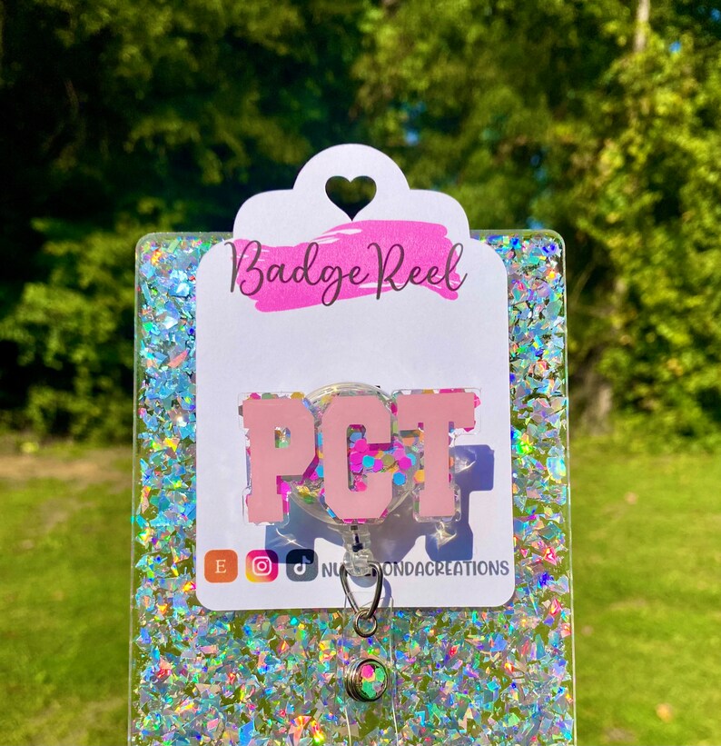 PCT Badge Reel Employee Gift PCT Life Glitter Badge Reel - Etsy