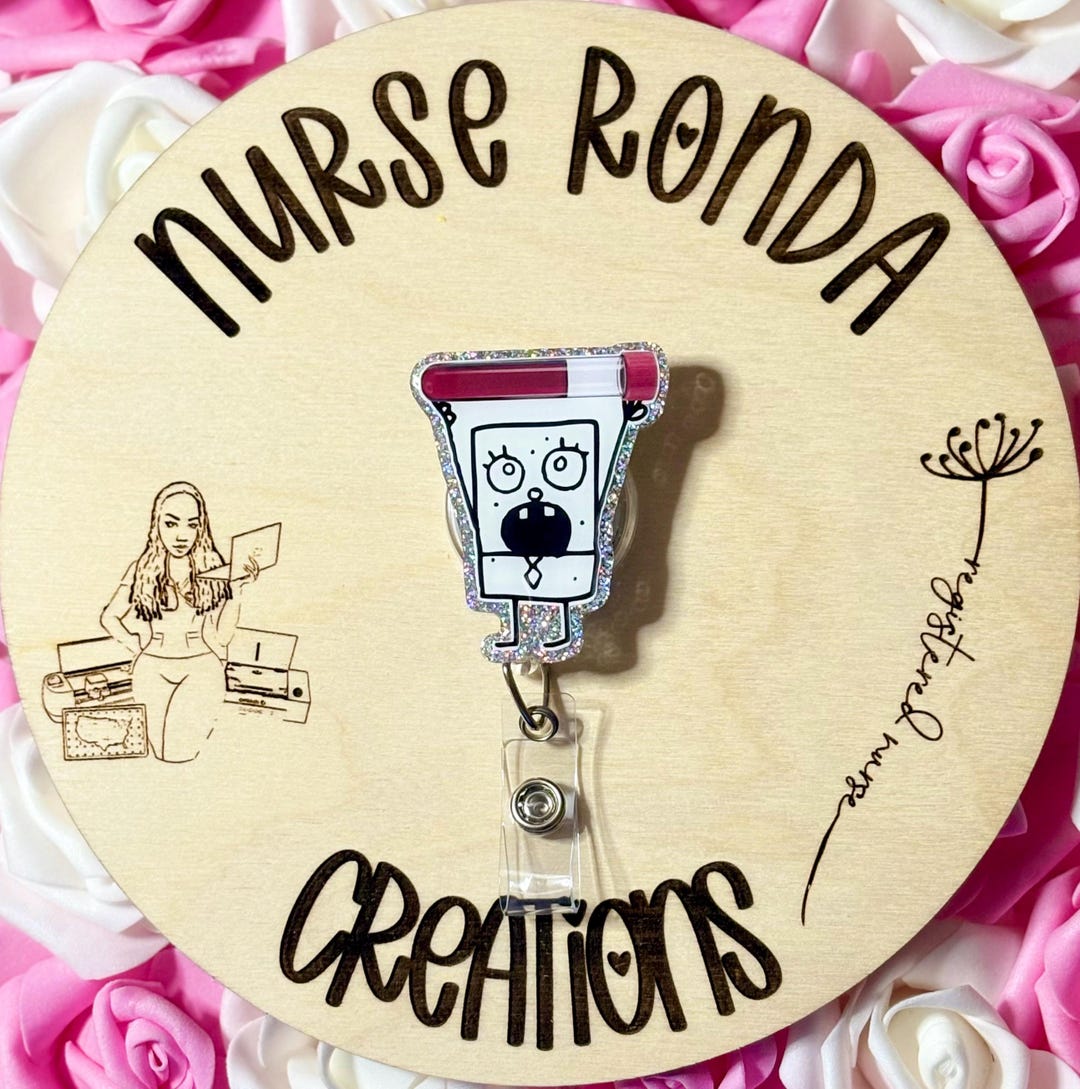 Doodle Badge Reel, Lab Tech Badge Reel, Healthcare Workers, Funny Badge ...