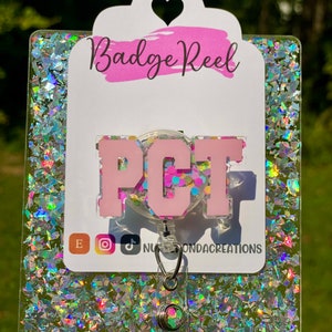 PCT Badge Reel, Employee Gift, PCT Life, Glitter Badge Reel, Patient ...
